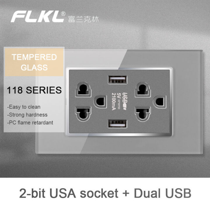 FLKL 118 Type Black Glass Panel On/Off Wall Light Switch Modern Wall ...