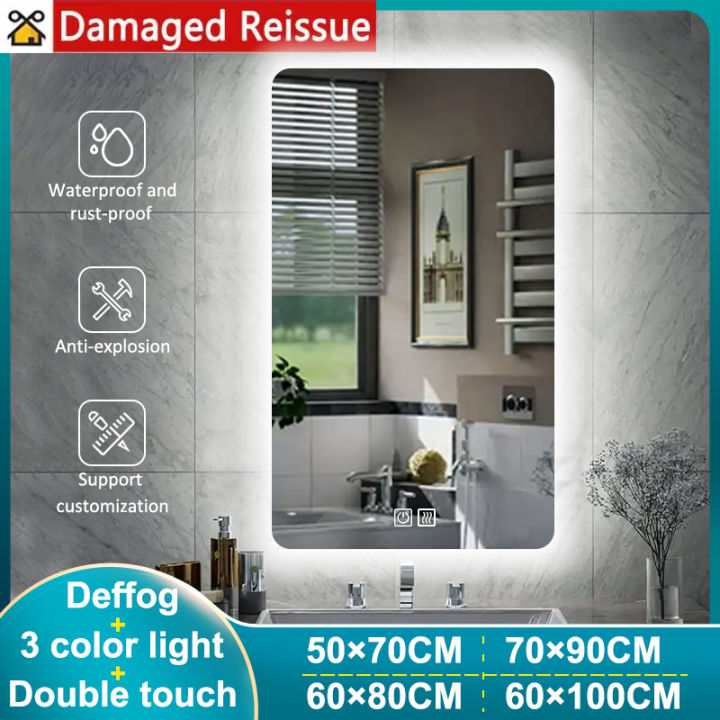 Bathroom Intelligent Mirror Rectangular LED Light Mirror Backlit ...