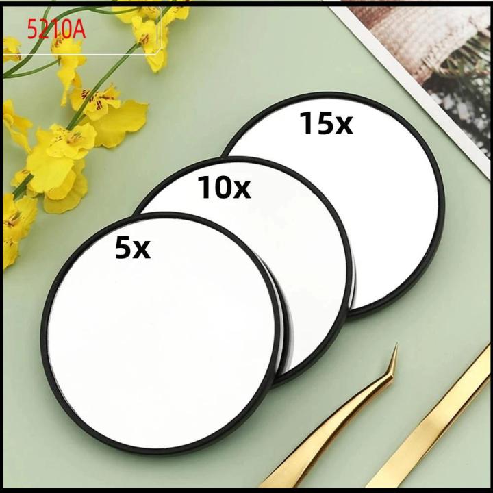 5210A 5x/10X/15X กระจกขยายขยาย กลมกลมๆ พร้อมถ้วยดูด กระจกแต่งหน้า บ้านในบ้าน กระจกขยายหัวดำ ...