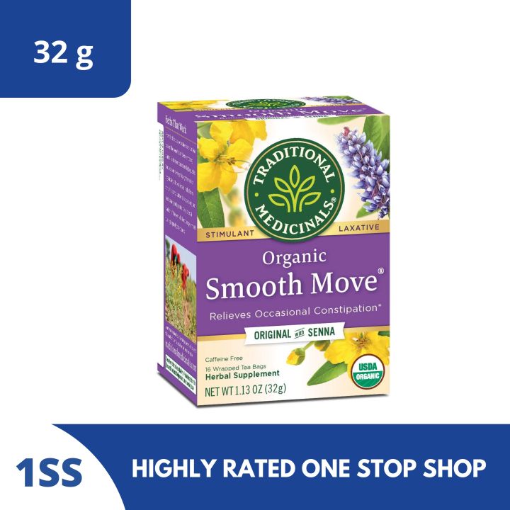 Traditional Medicinals Organic Smooth Move, Original and Senna, 32g ...
