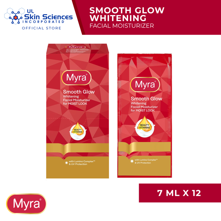 Myra Smooth Glow Whitening Facial Moisturizer 7 ml Box of 12's | Lazada PH
