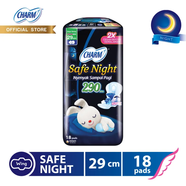 CHARM Pembalut Safe Night 29cm 18 pads - Wing | Lazada Indonesia