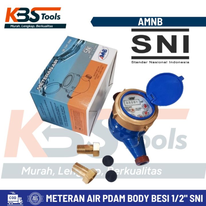 Meteran Air PDAM Body Besi 1/2 - 3/4 AMNB Original SNI - PAM Water ...