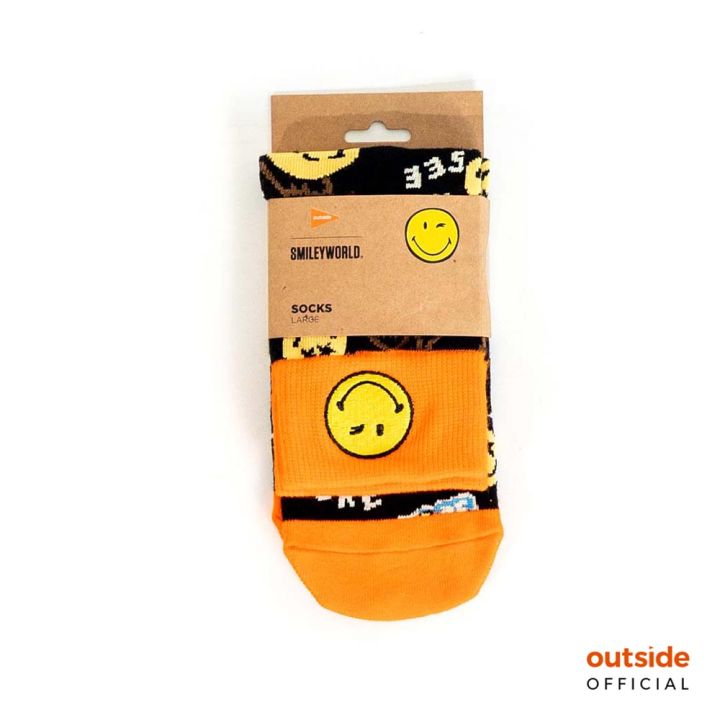 Outside X Smiley Socks - Black | Lazada Indonesia