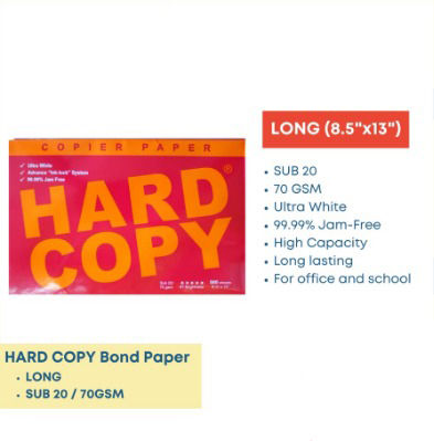 Hard Copy Bond Paper / Subs 20 / 70 gsm- sold per 50 and 100 PCS ...