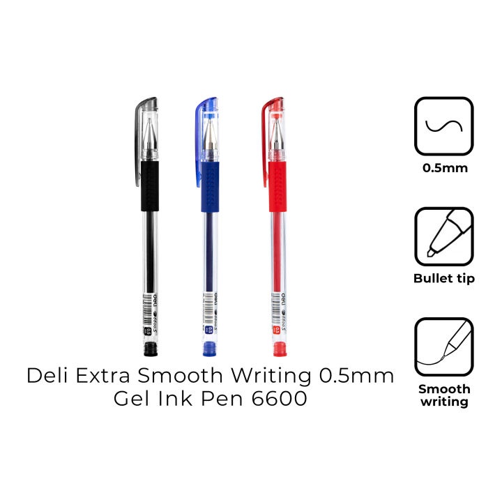 Deli Extra Smooth Writing 0.5mm Gel Ink Pen 6600 [7711E6600] | Lazada PH