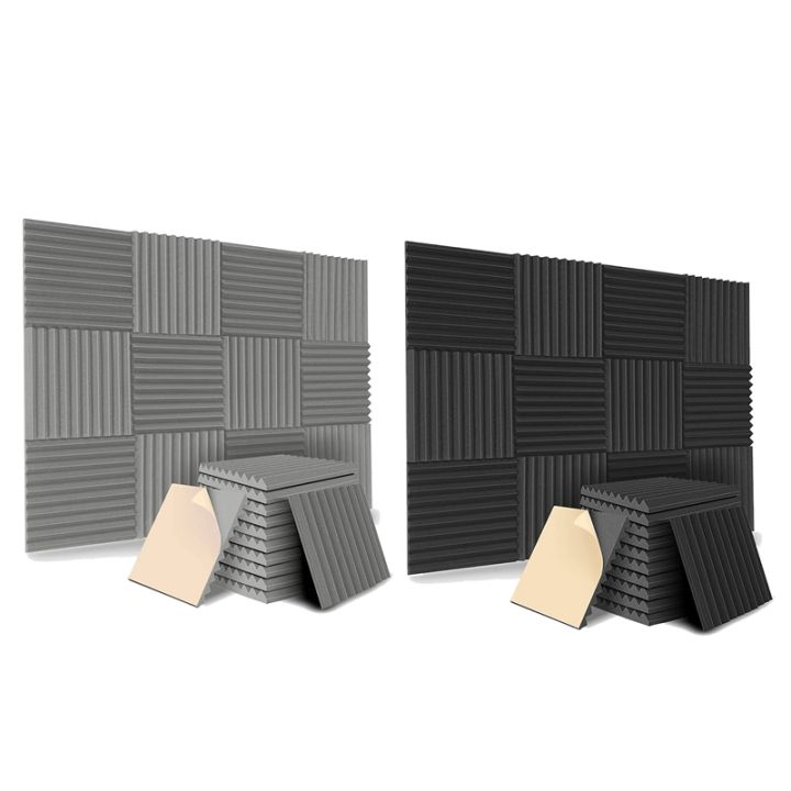 TECHCHIP 12 Pack Self-Adhesive Acoustic Panels, Sound Proof Foam Panels ...