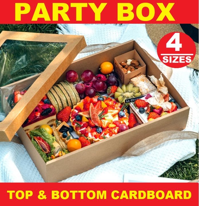 【PARTY BOX】FOOD CATERING WINDOW SANDWICH CAKE BOX Picnic Disposable ...
