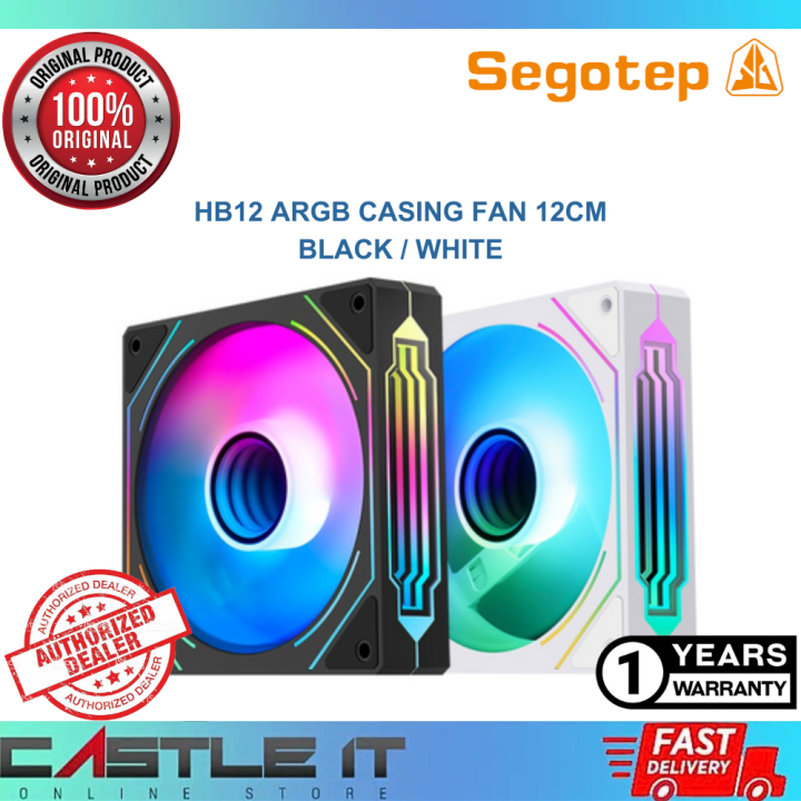 Segotep HB-12 ARGB 120mm Casing Fan Black White Add-On / 3-in-1 Kit ...