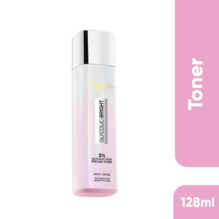 L'Oreal Paris Glycolic-Bright Peeling Toner 128ml | Lazada
