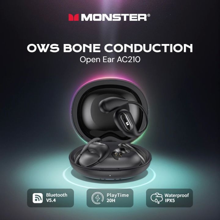 Monster Open Ear AC210 Sports Ear Hook Earphones OWS Bone Conduction ...