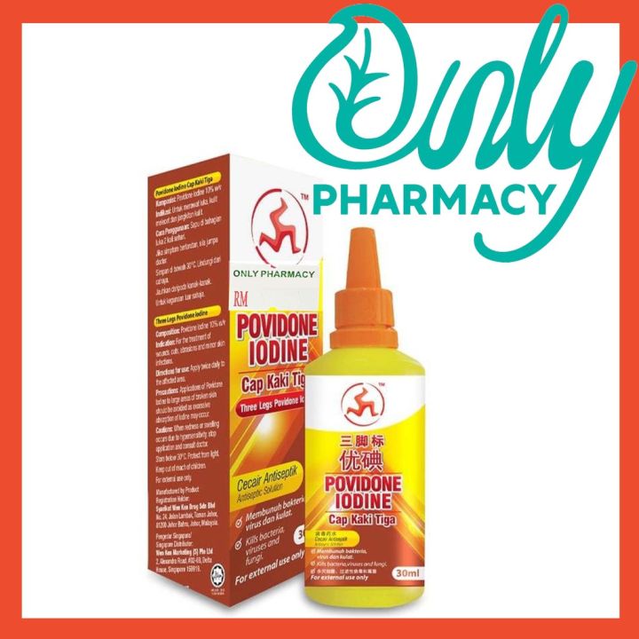 Three Legs Povidone Iodine 30ml Cap Tiga Kaki Antiseptik Solution | Lazada