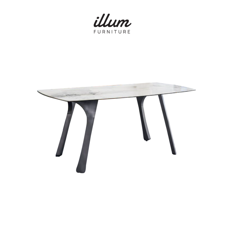 illum Arizona Dining Table Sintered Stone Gun Metal Legs Modern Design ...