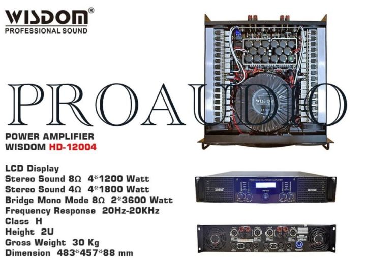 Power Wisdom HD12004 4 Channel Power Amplifier Wisdom HD-12004 Ori ...