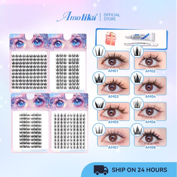 [Gift glue tweezers]AMOLIKA eyelash extensions Set with glue and ...