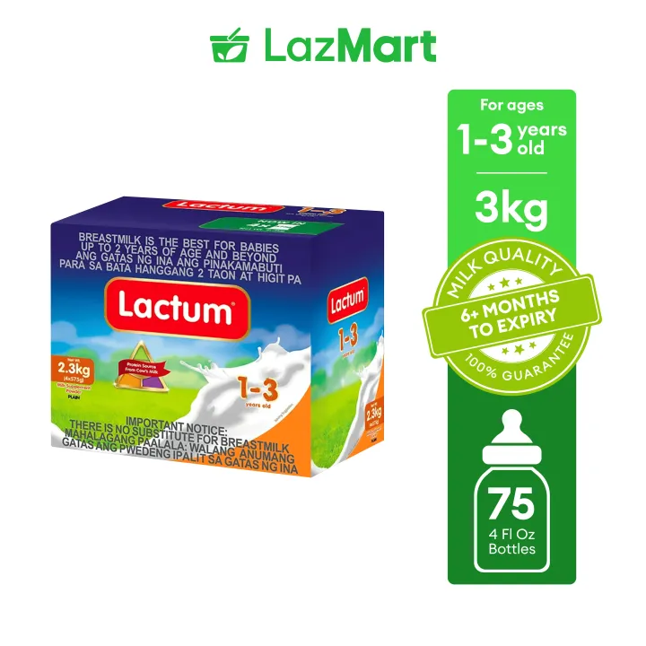 Lactum for 1-3 Years Old Plain 3kg Milk Supplement Powder | Lazada PH