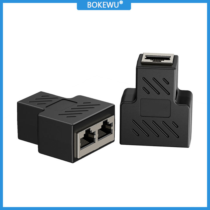 BOKEWU 1 to 2 Way LAN Ethernet Network Splitter Adapter RJ45 Female ...