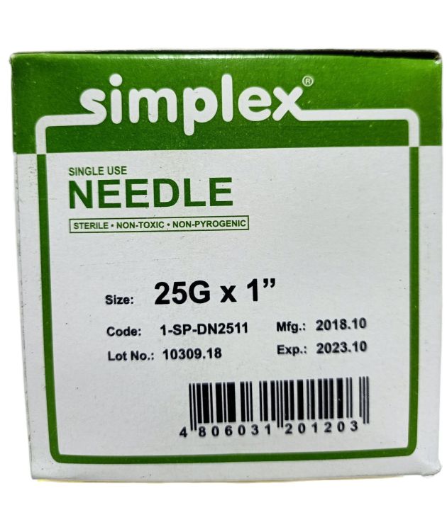 Simplex Needle "25G x 5/8" (100's/Box's) | Lazada PH