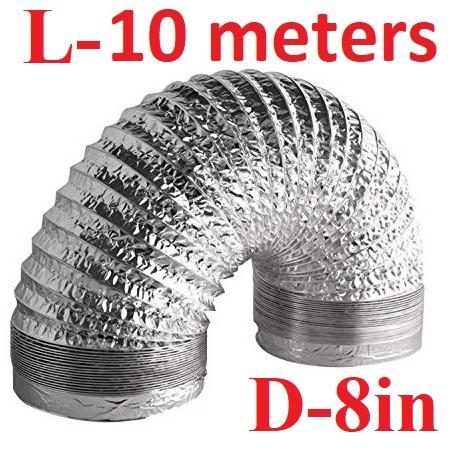 Flexible Aluminum Air Duct 8 inches x 10 meters Aluminum Foil Flexible ...