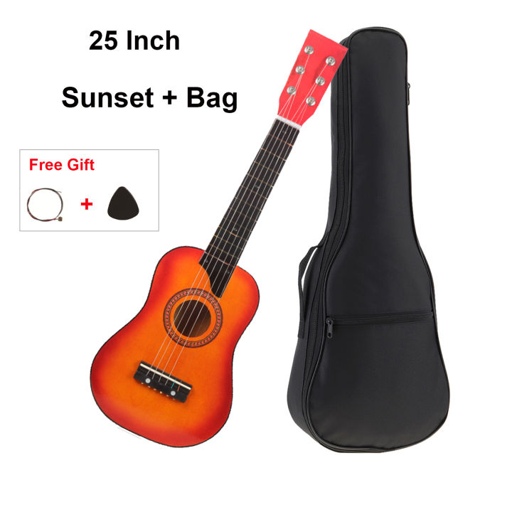 25 Inch Basswood Acoustic Guitar + Pick + String Set for Children and ...