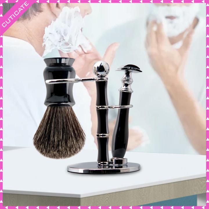 CUTICATE Men Shaving Kit Brush, Shave Razor Stand and Manual Safety ...