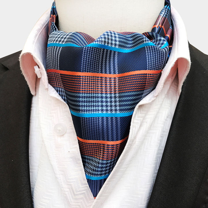 Male British Fashion Paisley Floral Men Long Cravat Ascot Ties ...