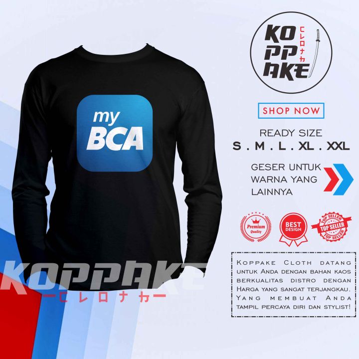 Kaos My BCA - myBCA Logo Lengan Panjang Baju Distro Perusahaan | Lazada ...