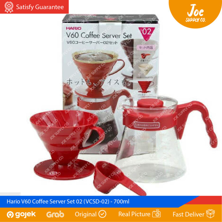 Hario V60 Pour Over Kit Red VCSD-02-R / Coffee Server Set 02 700ml | Lazada Indonesia