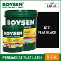 Boysen Color Series Permacoat Flat Latex Paint Black B791- 1 Liter ...
