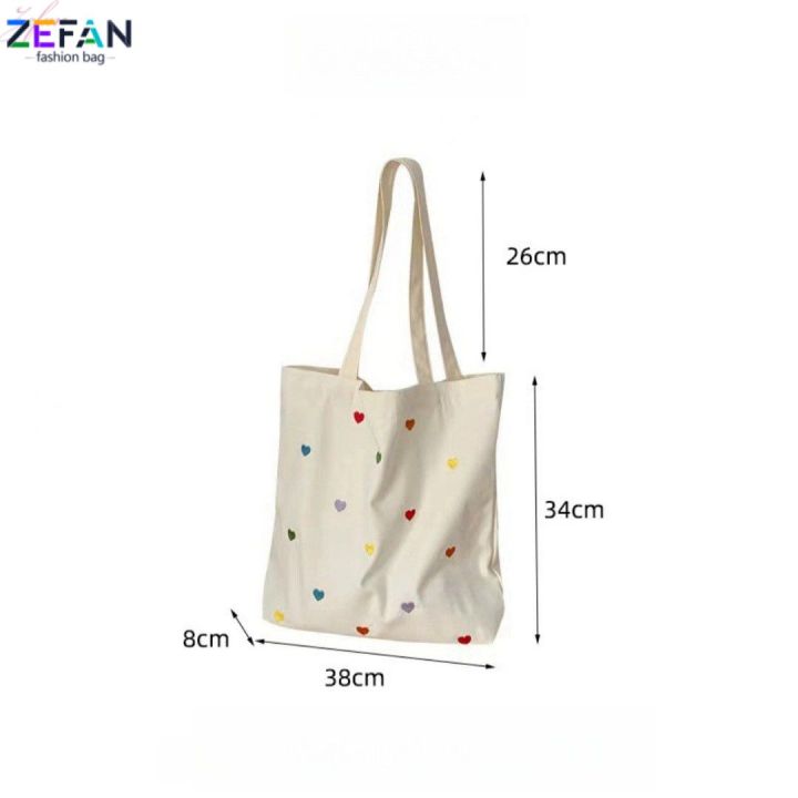 ZEFAN 2025 กระเป๋าสะพายผ้าใบขนาดใหญ่ที่มีความจุสูงน่ารักแฟชั่นสุภาพสตรีกระเป๋าถือ | Lazada.co.th