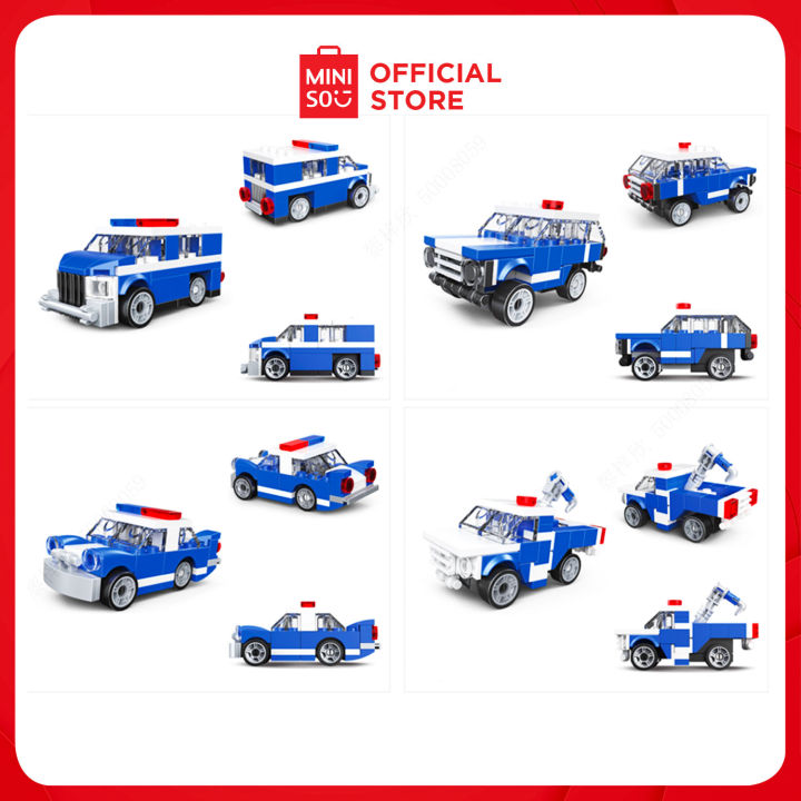 MINISO Car Model Series Pull-back Building Blocks Police Car (4 ...