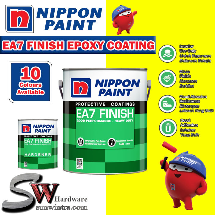 NIPPON PAINT EA7 FINISH FLOOR EPOXY PAINT CAT LANTAI 5L | Lazada