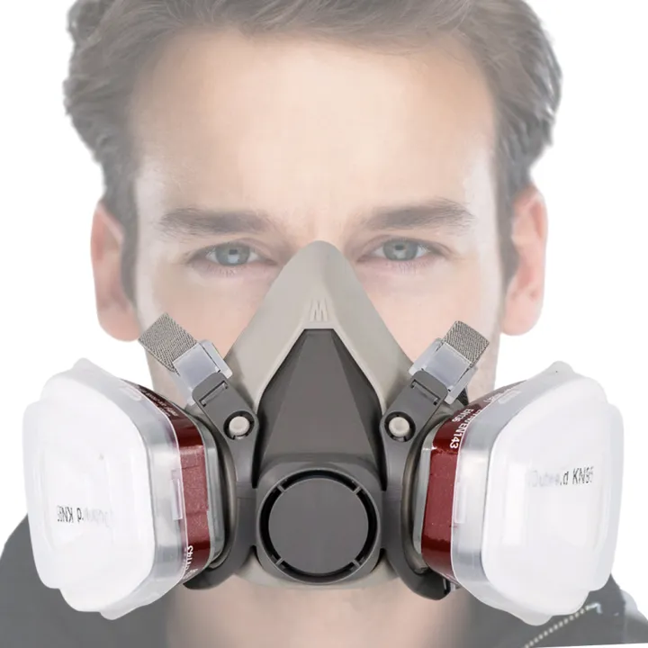 Masker Gas Respirator Cat Lab Kimia 6200 Half Mask Industrial Full Set ...