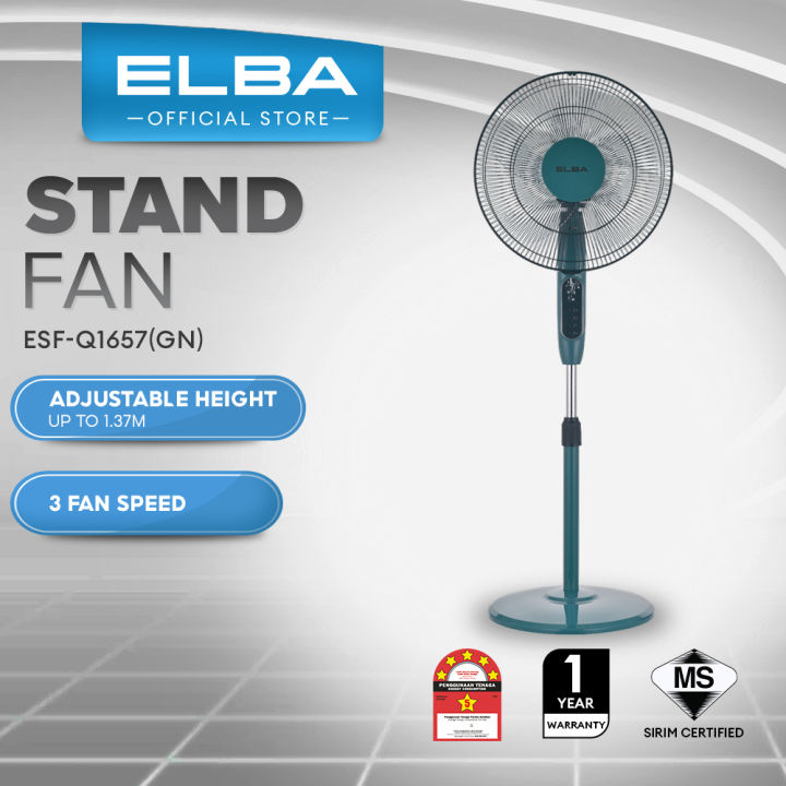 ELBA 16" Stand Fan Kipas ESF-Q1657(GN) - 5 Blades , 3 Speed - Green ...