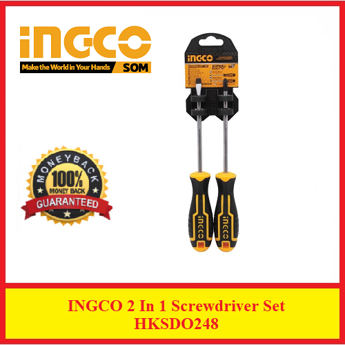 [Ready Stock] INGCO 2 In 1 Screw driver Set HKSDO248 2 in 1 Philips and ...