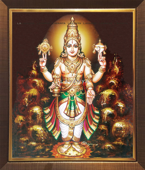 Lord Vishnu Digital Photo with Frame and Glass (L046) | Lazada