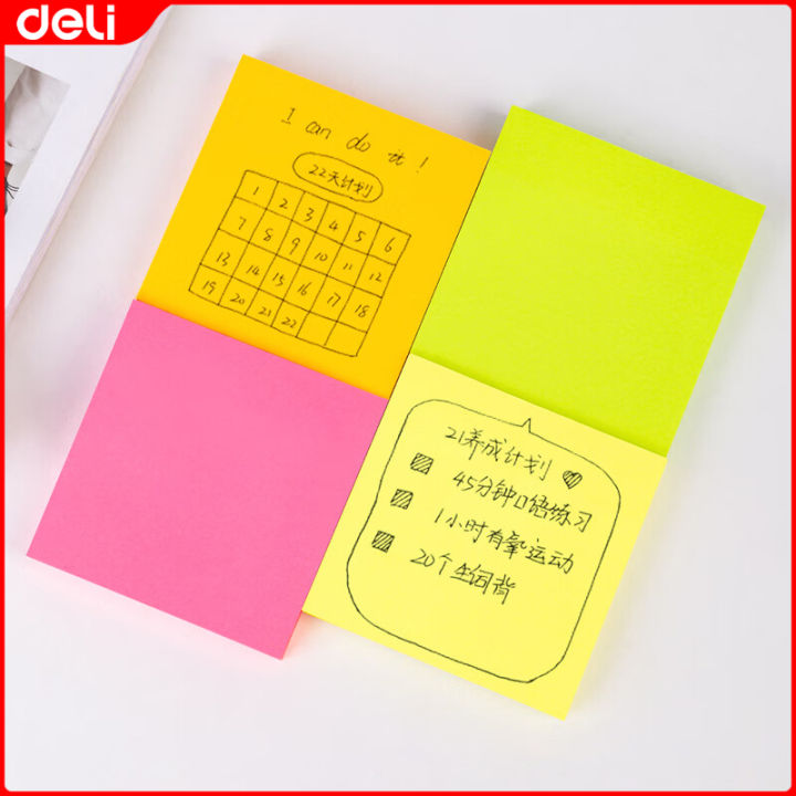 Deli 4Pcs Sticky Notes Set Pad For School Supplies Office Pad Notes 100 ...