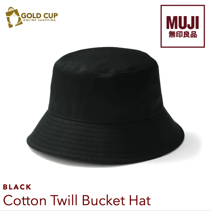 MUJI Cotton Twill Bucket Hat - Black | Lazada PH