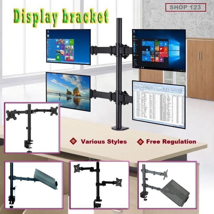 Monitor and Laptop Stand Tray Desk Mount Adjustable Laptop Monitor ...
