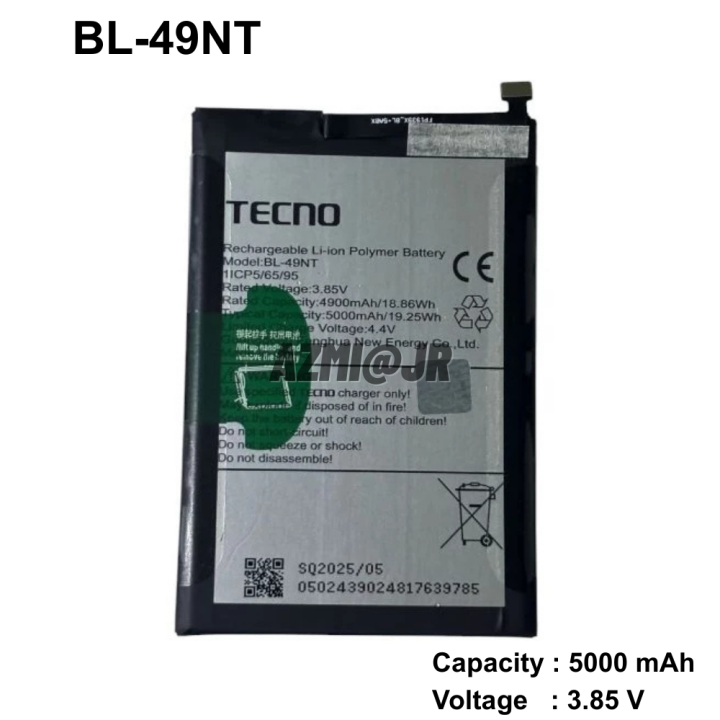 Baterai Spark Go 1 2024 - BL49NT - BL-49NT Battery Batre Original 100% ...