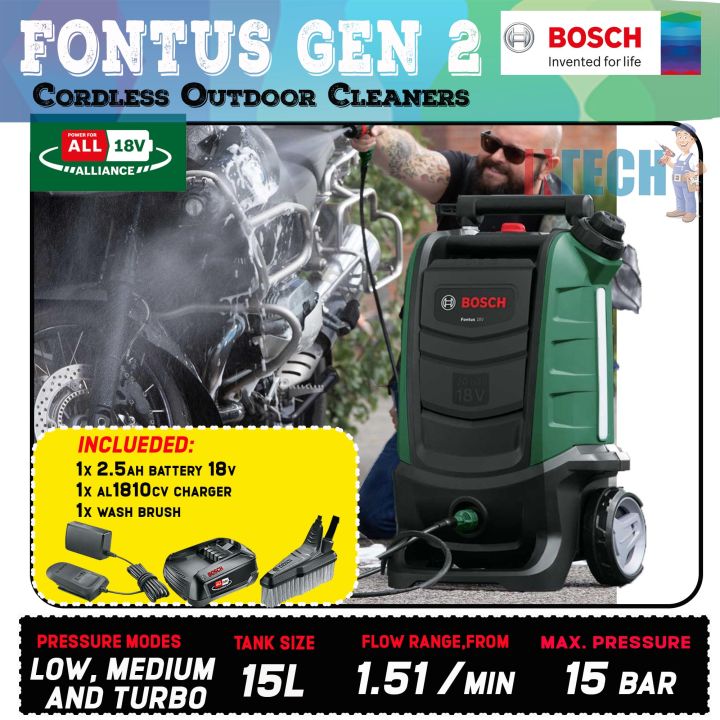 BOSCH FONTUS GEN 2 / FONTUS GEN2 CORDLESS OUTDOOR CLEANERS 18V | Lazada