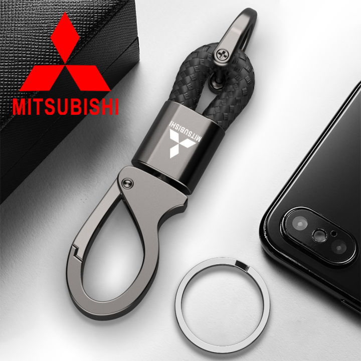 Car keychain for MITSUBISHI metal leather Key chains key ring | Lazada PH
