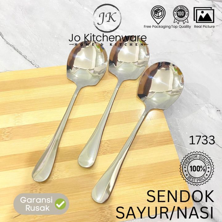 Sendok sayur stainless / Sendok nasi stainless steel tebal set 3 pcs ...