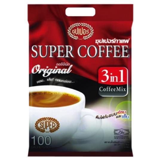 Super Coffee 3in1 Original ซุปเปอร์ กาแฟ สูตรออริจินัล 17g. x 100ซอง | Lazada.co.th