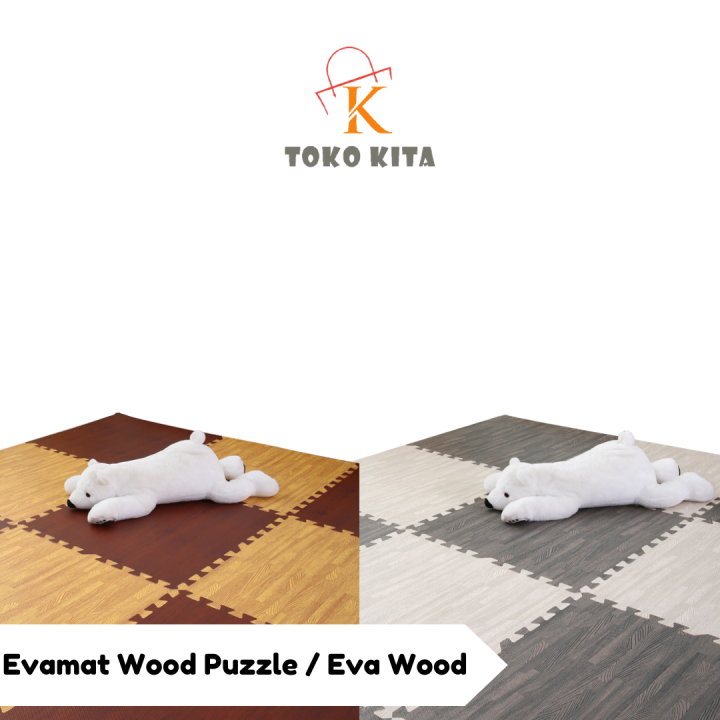 Puzzle Alas Lantai Evamat Wood / Karpet Eva Puzzle Motif Kayu 30x30 ...