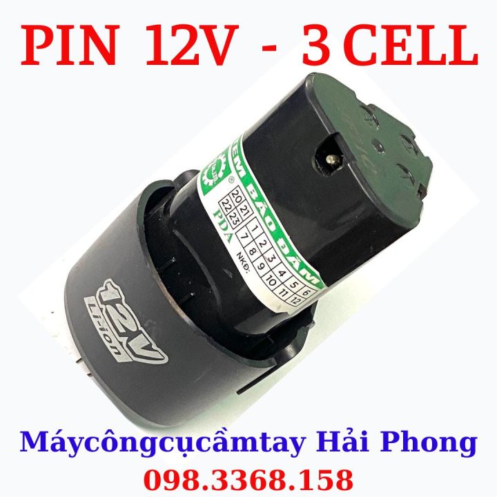 Pin Sạc 12v 3 Cell Cho Máy Khoan Mài Cell Pin 18650 Li Ion 1500ma Chân Pin Tam