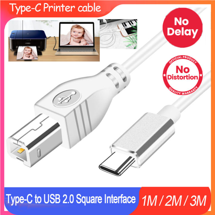 USB C to USB B 2.0 Printer Cable Scanner Cord for Epson, MacBook Pro ...