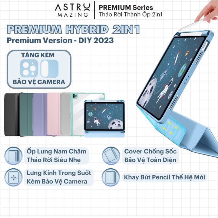 [tháo Rời Thành ốp] Cover Bao Da Ipad Nam Châm Astromazing Premium