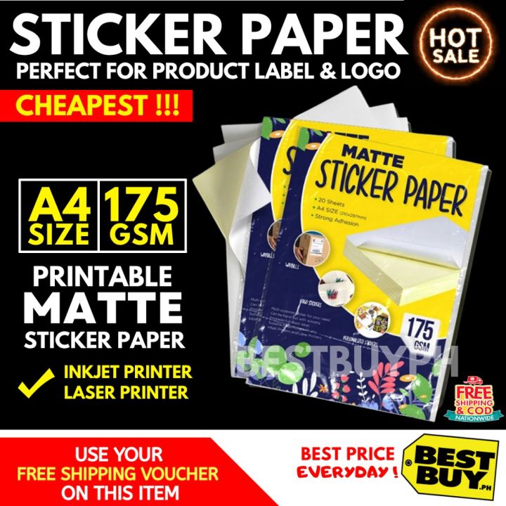 USA Matte Sticker Paper A4 175gsm [CHEAPEST!] | Lazada PH