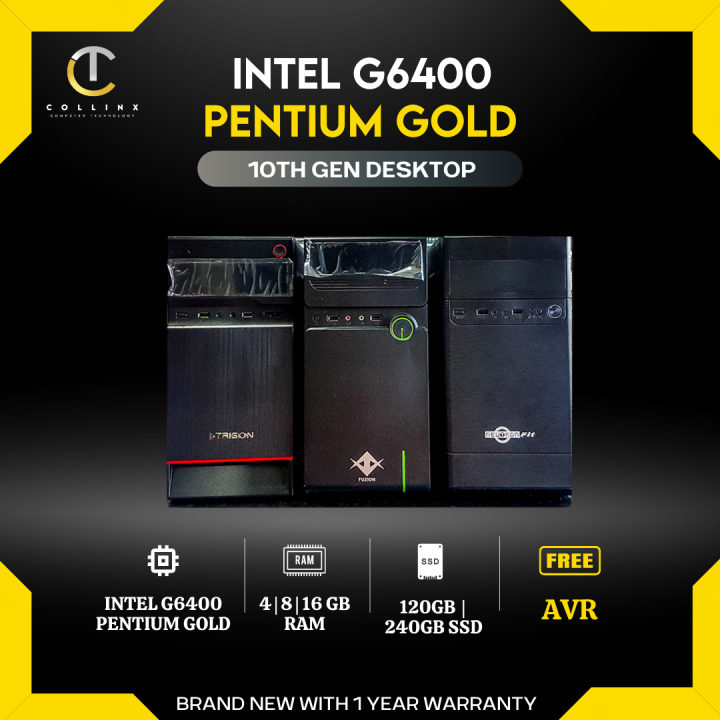 [ With Freebies ] Intel 10th Gen G6400 Pentium Gold PC Desktop | Intel ...